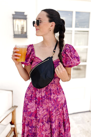 Harness Black Leather Fanny Bag | Fanny Pack | Belt Bag