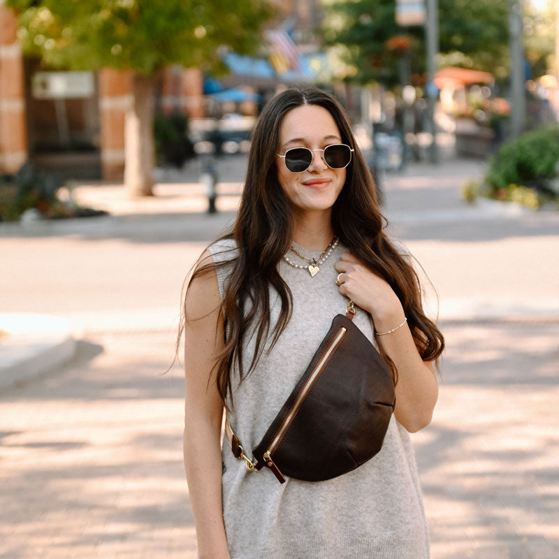 Mocha Tuscan Leather Fanny Bag | Fanny Pack | Belt Bag