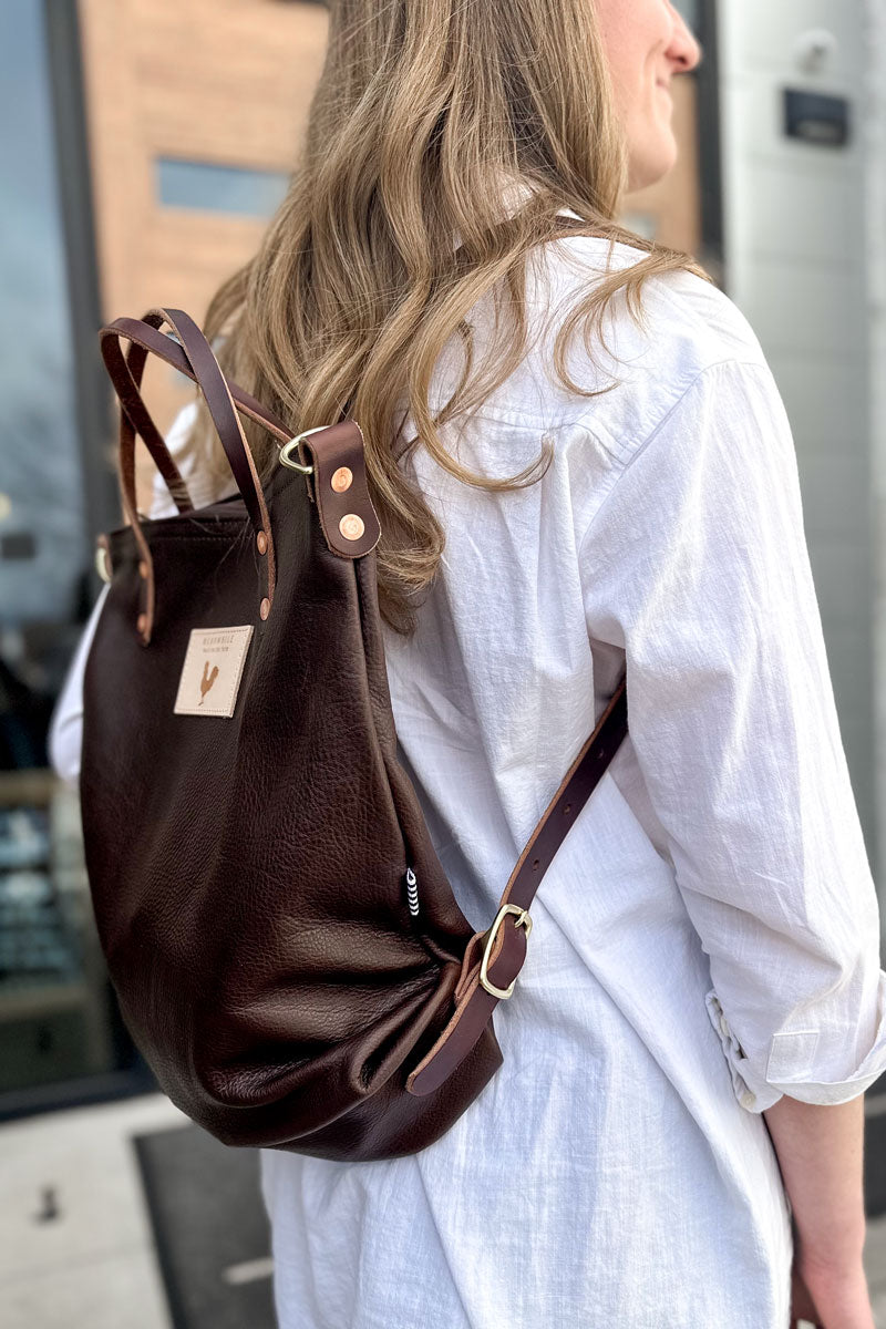 Mocha Tuscan Leather Backpack | Brown Leather Backpack Purse ...