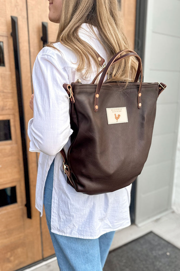 Mocha Tuscan Leather Backpack | Brown Leather Backpack Purse ...