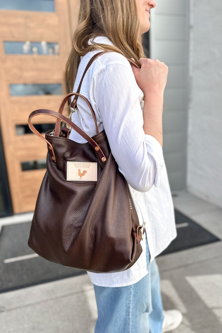 Mocha Tuscan Leather Backpack | Brown Leather Backpack Purse ...
