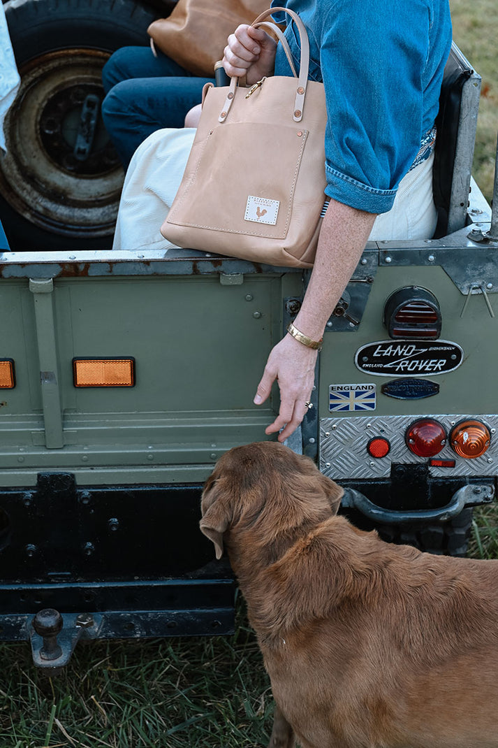 Virginia Leather Small Tote |Brown Leather Pocketbooks| Meanwhile Back ...