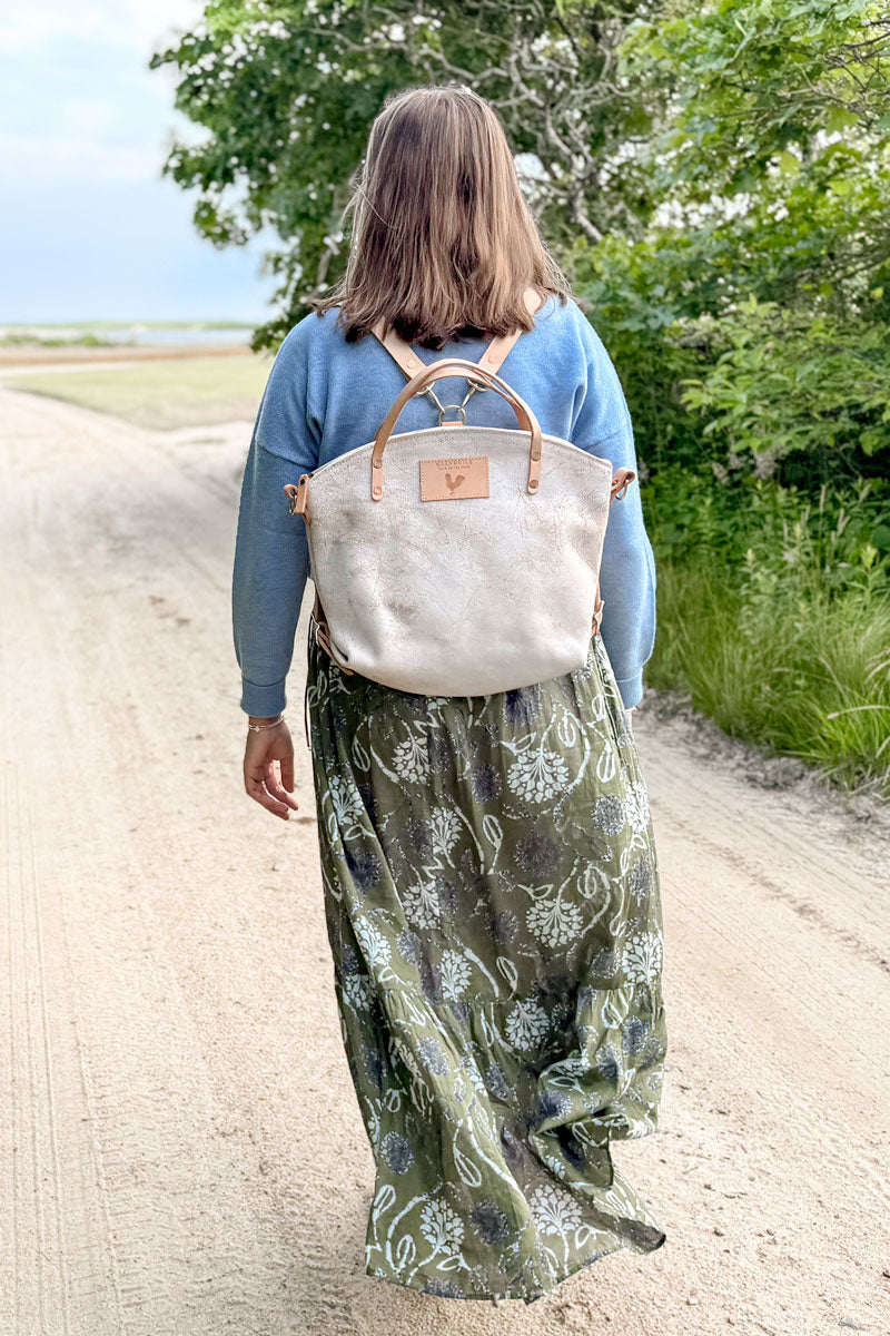 Birch White Leather Convertible Backpack | White Leather Backpacks ...