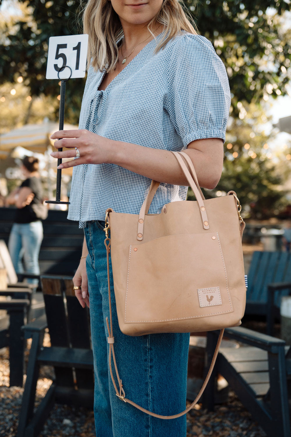 Virginia Leather Small Tote |Brown Leather Pocketbooks| Meanwhile Back ...