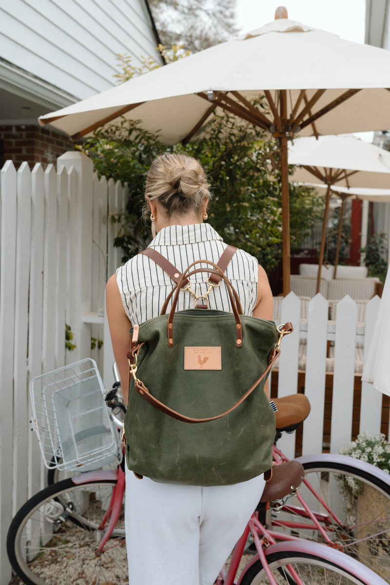 Hunter Green Leather Original Backpack | Green Leather Backpack