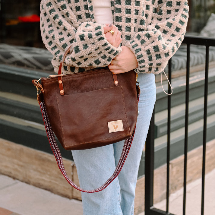 Mocha Tuscan Leather Small Tote - Quality Leather Bags