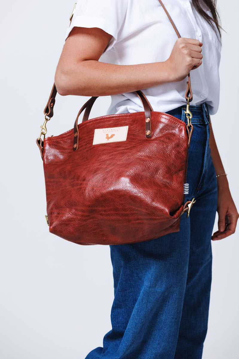 Ruby Red Leather Backpack 2.0 | Red Leather Convertible Backpack
