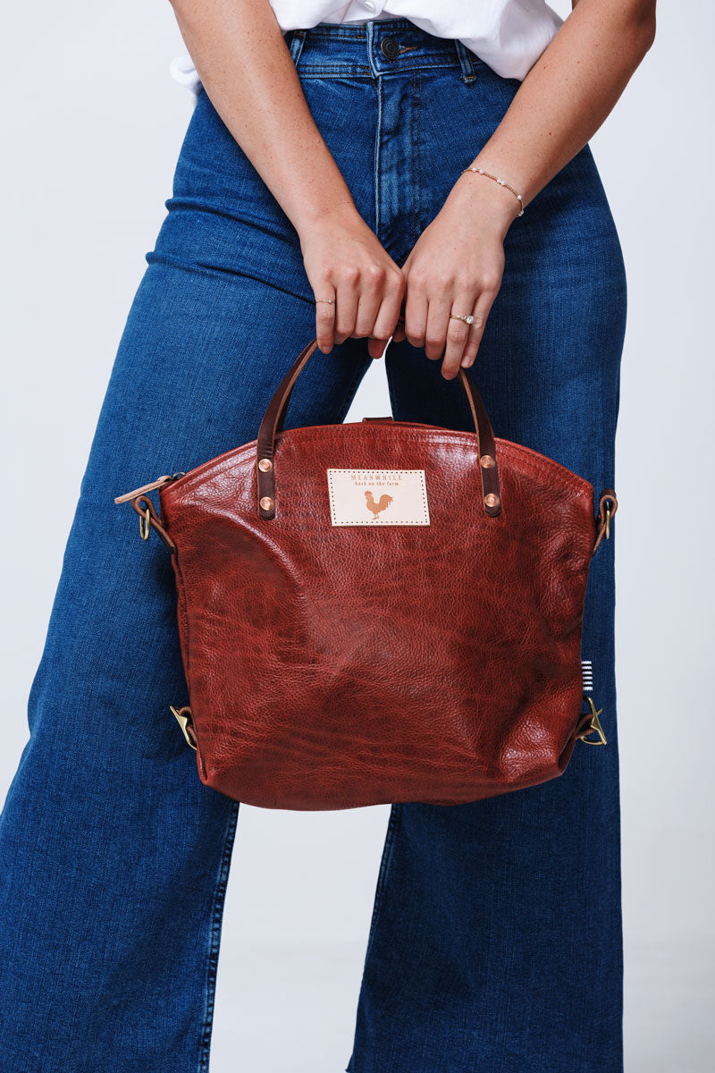 Ruby Red Leather Backpack 2.0 | Red Leather Convertible Backpack