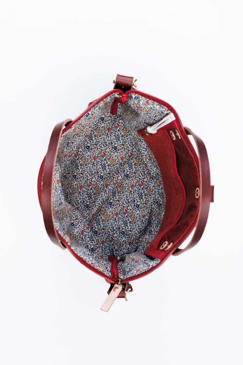 Ruby Red Leather Backpack 2.0 | Red Leather Convertible Backpack