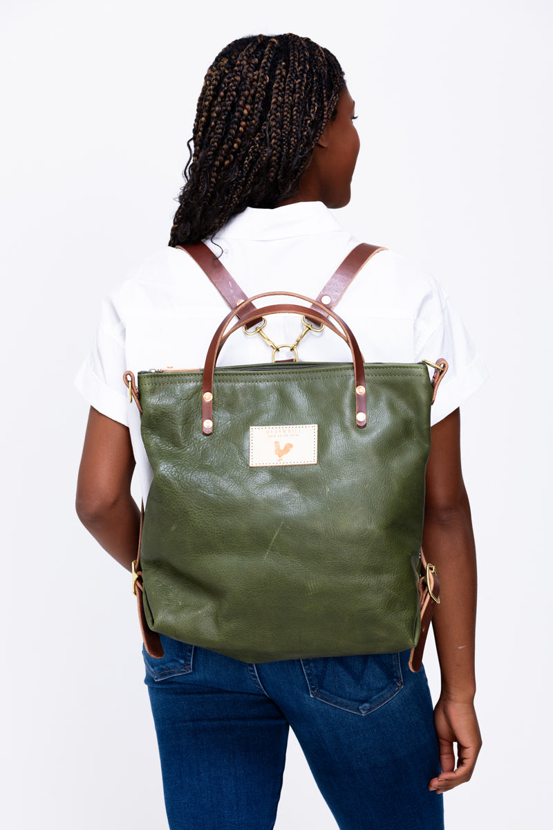 Hunter Green Leather Original Backpack | Green Leather Backpack