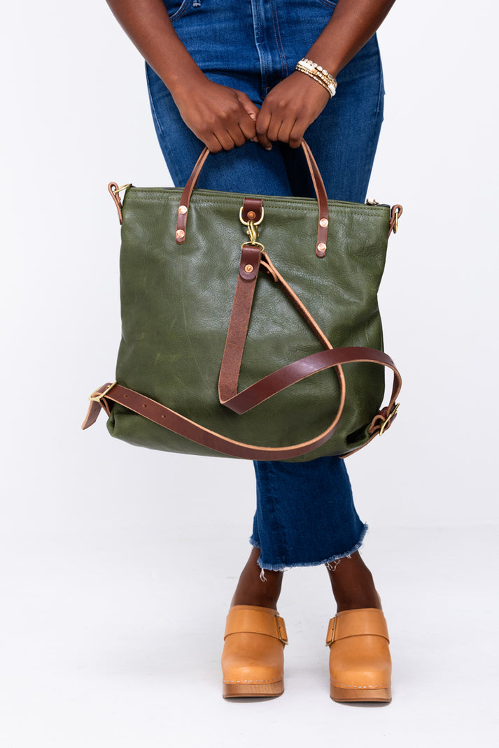 Hunter Green Leather Original Backpack | Green Leather Backpack