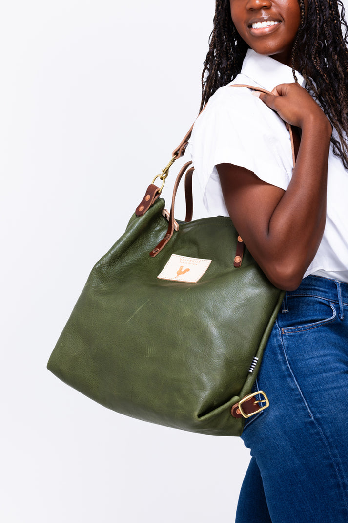 Hunter Green Leather Original Backpack | Green Leather Backpack