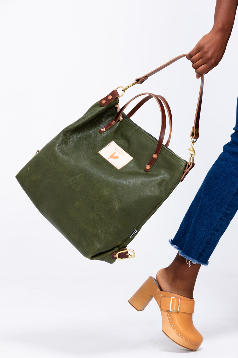Hunter Green Leather Original Backpack | Green Leather Backpack
