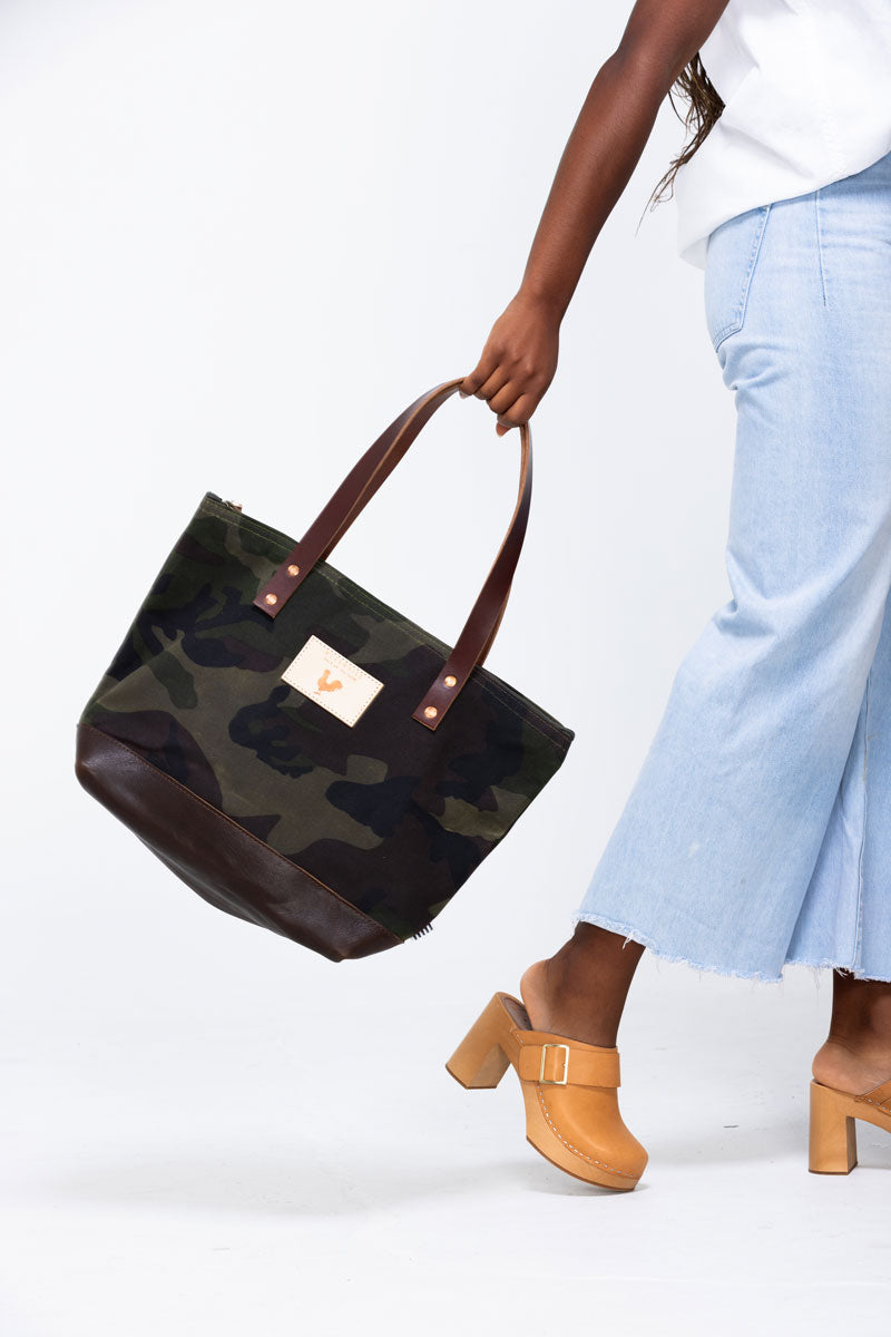 Camouflage Wax Canvas Day Tote | Meanwhile Back on the Farm