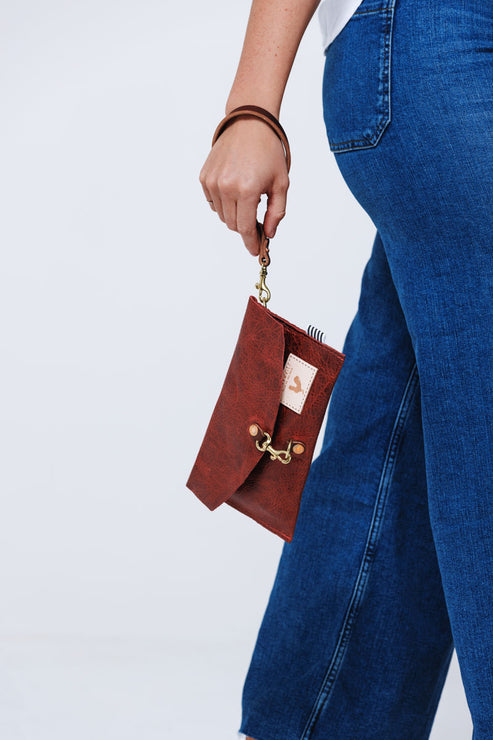 Ruby Red Leather Clutch & Crossbody | Red Leather Crossbody Bag