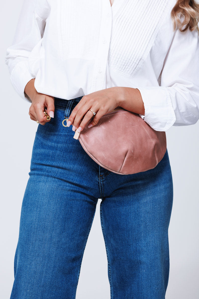 Rose Leather Fanny Bag | Fanny Pack | Belt Bag