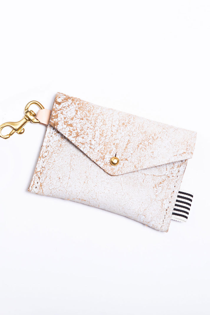 Birch White Leather Keychain Wallet | White Leather Wallet