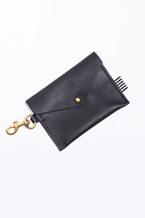 Harness Black Leather Keychain Wallet | Meanwhile