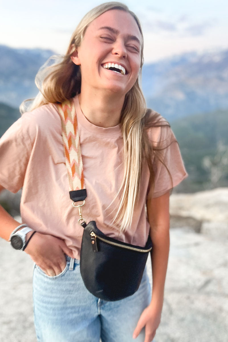 Harness Black Leather Fanny Bag | Fanny Pack | Belt Bag