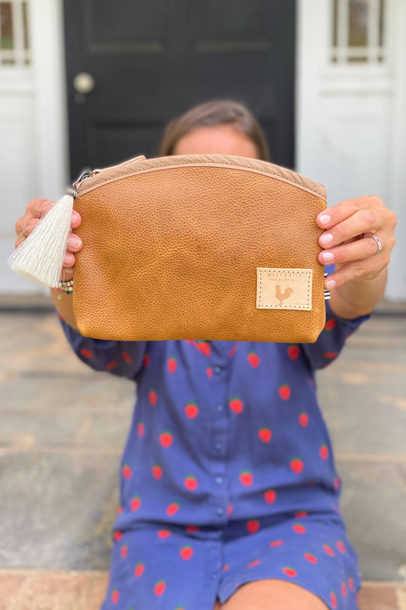 Camel Leather Clutch | Full Grain Leather Handbag | Meanwhile Back on ...