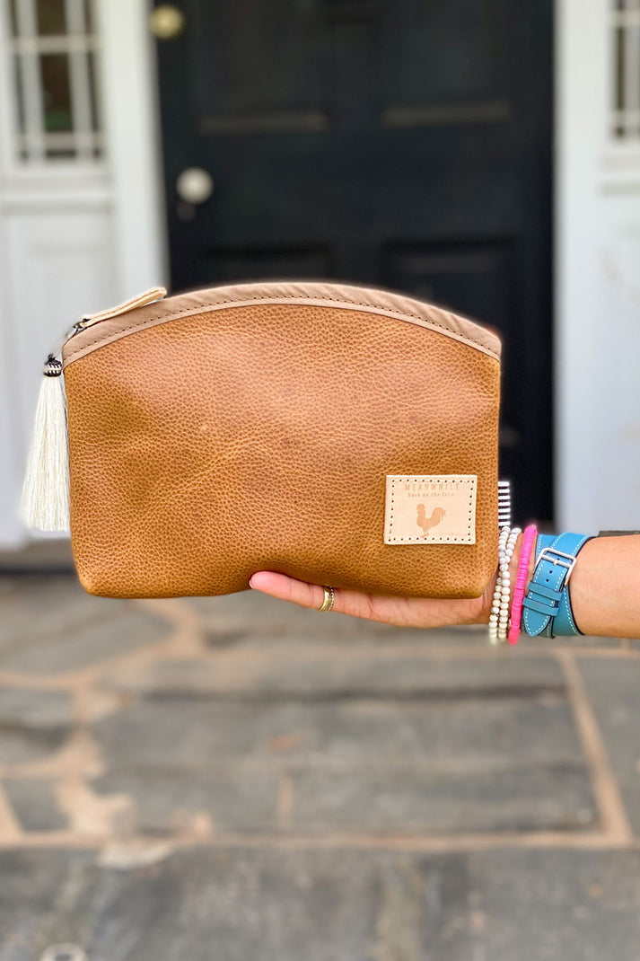 Camel Leather Clutch | Full Grain Leather Handbag | Meanwhile Back on ...