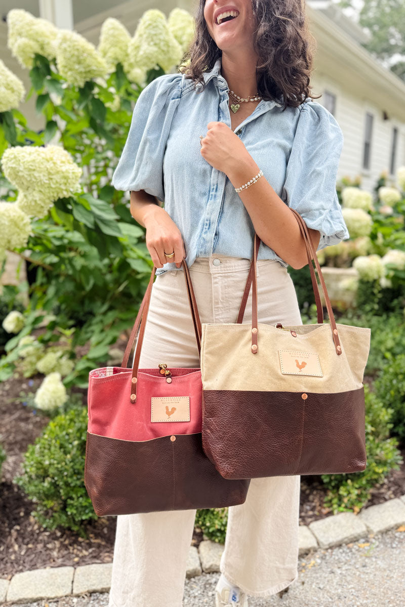Limited Edition* Natural Waxed Canvas Utility Tote | Tan Canvas Tote