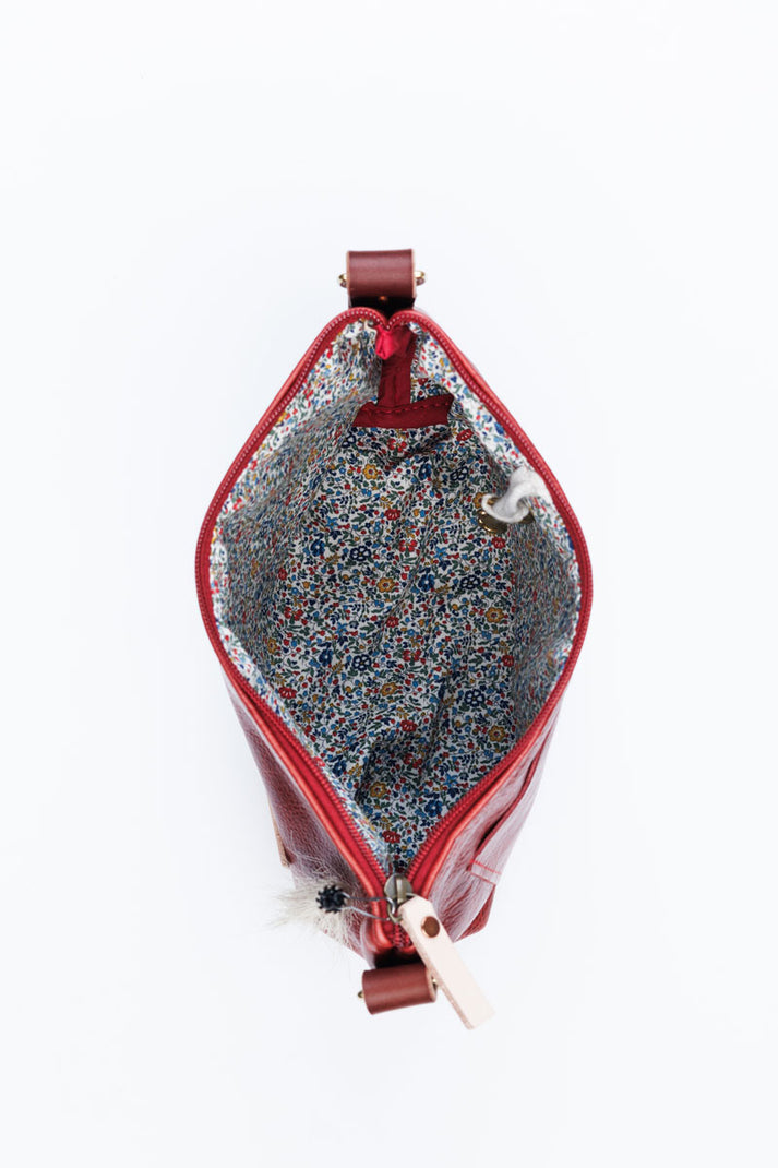 Ruby Red Leather Sling Bag | Red Leather Sling Bag