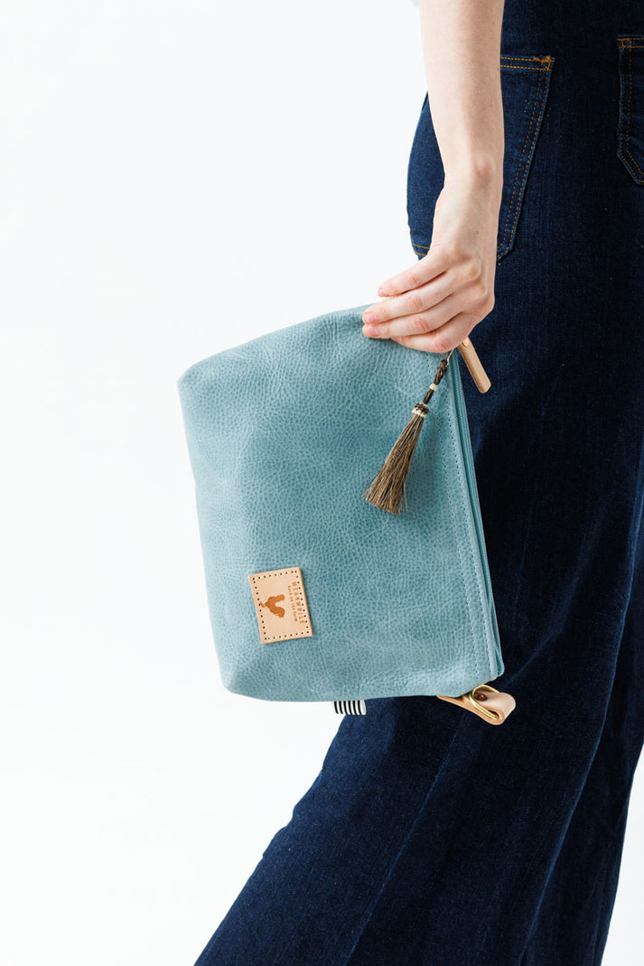 Dusty Blue Leather Sling Bag | Light Blue Leather Handbag |Meanwhile ...