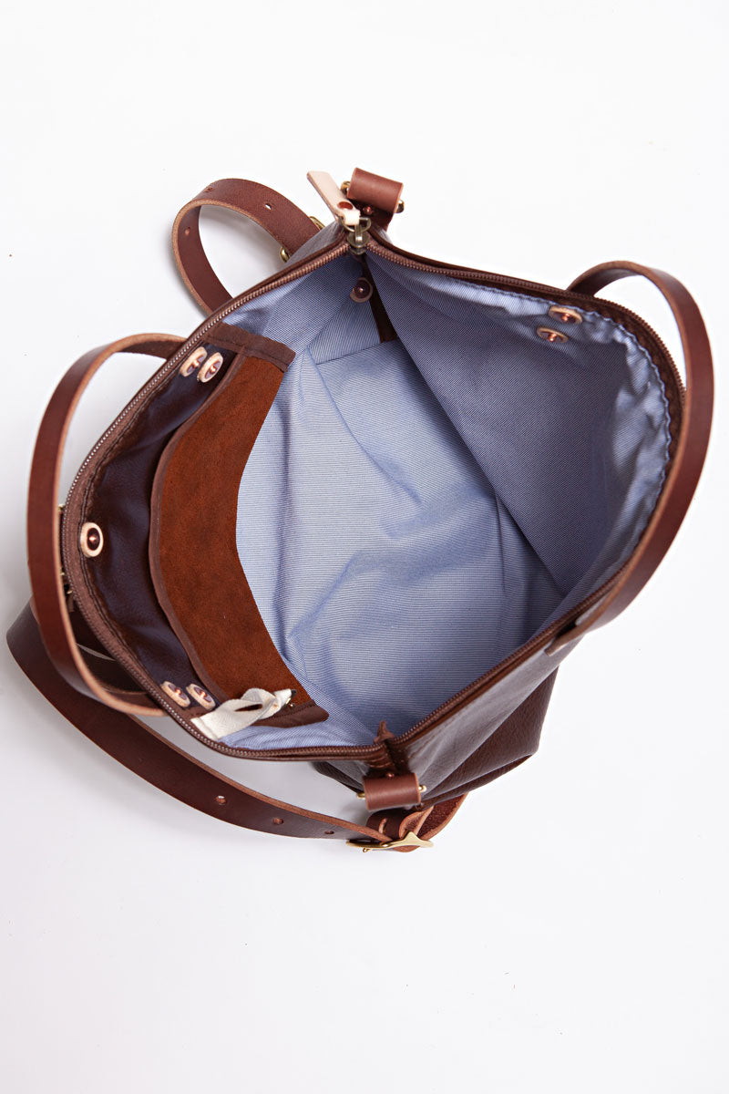 Mocha Tuscan Leather Convertible Backpack 2.0 - Backpacks Leather