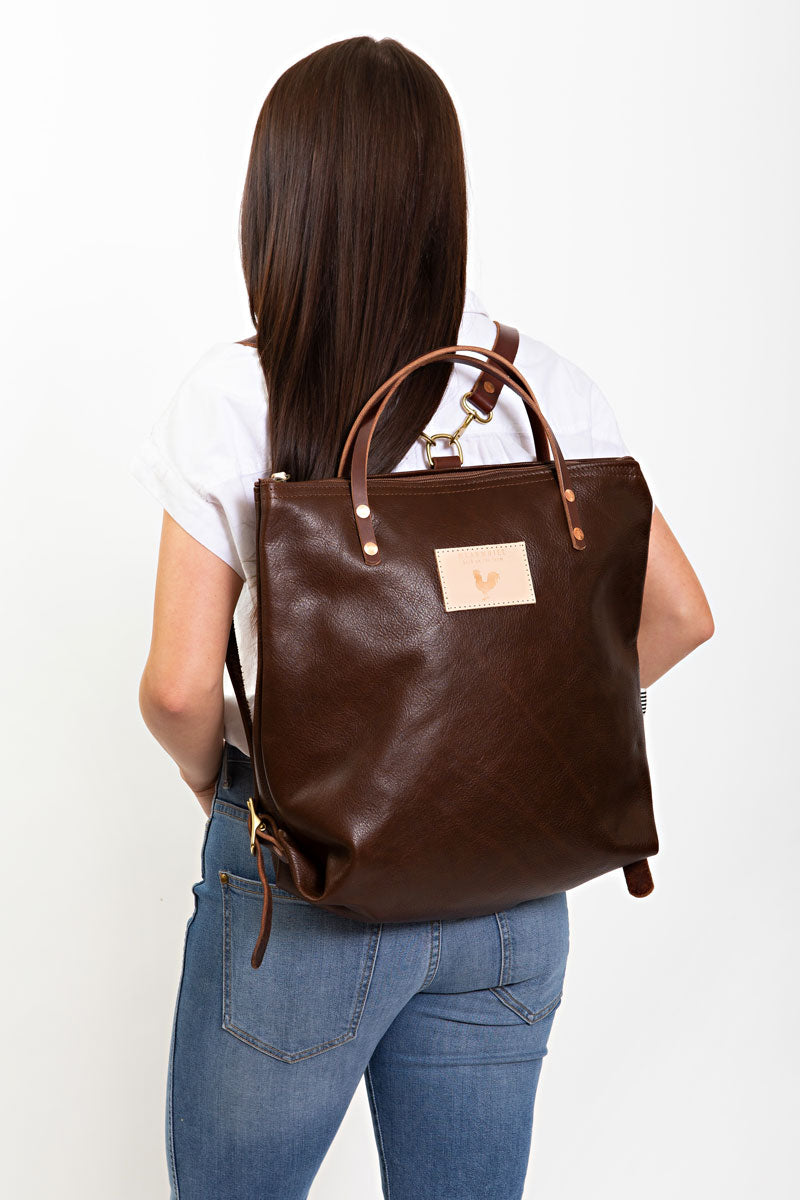 Mocha Tuscan Leather Backpack | Brown Leather Backpack Purse ...