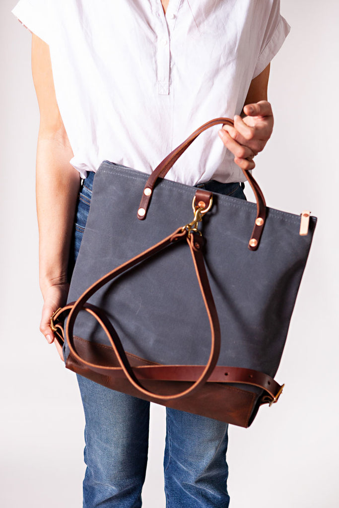 Slate Blue Wax Canvas Backpack - Meanwhile in Lynchburg VA – Meanwhile ...