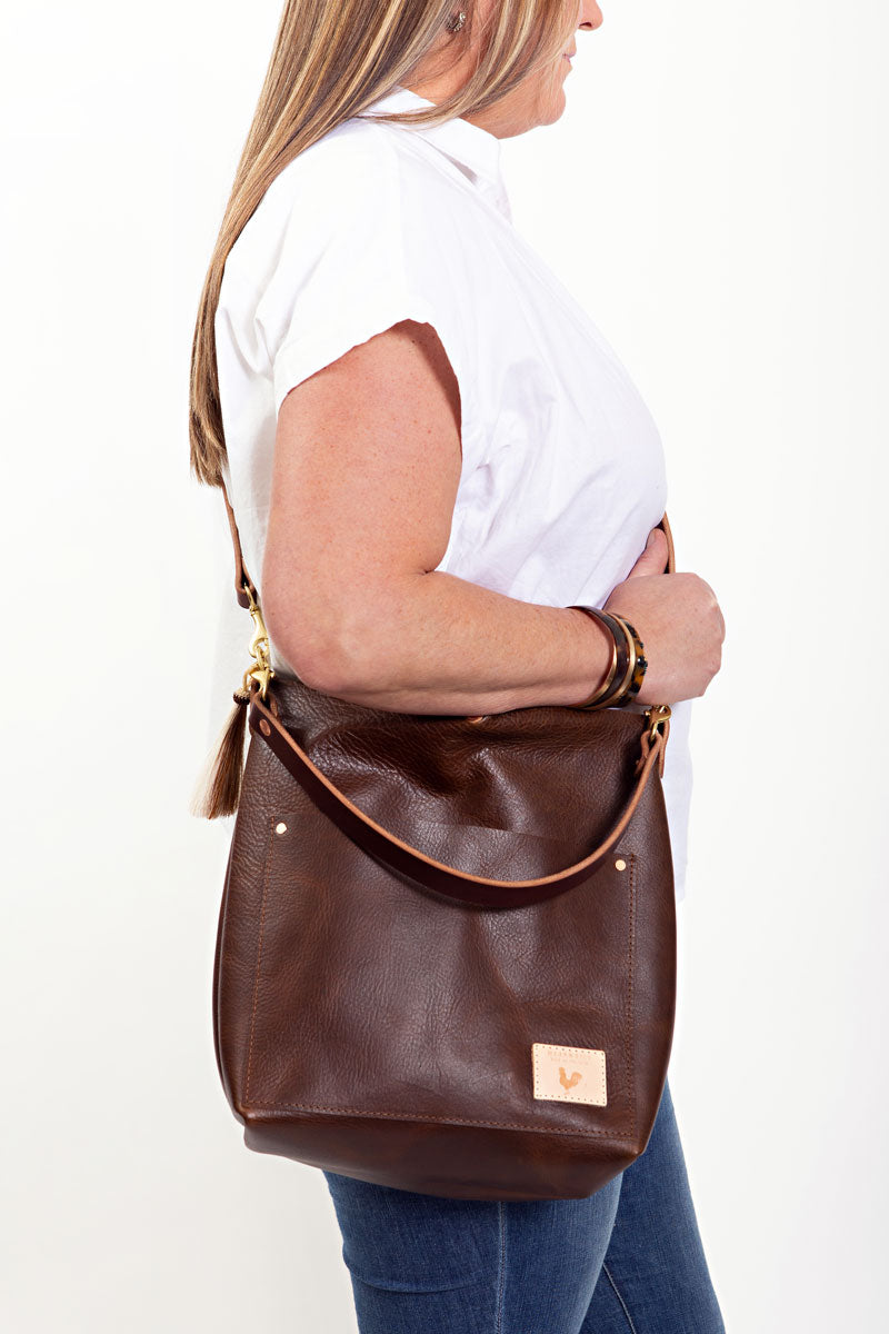 Mocha Tuscan Leather Carryall & Crossbody | Tote Purse Leather
